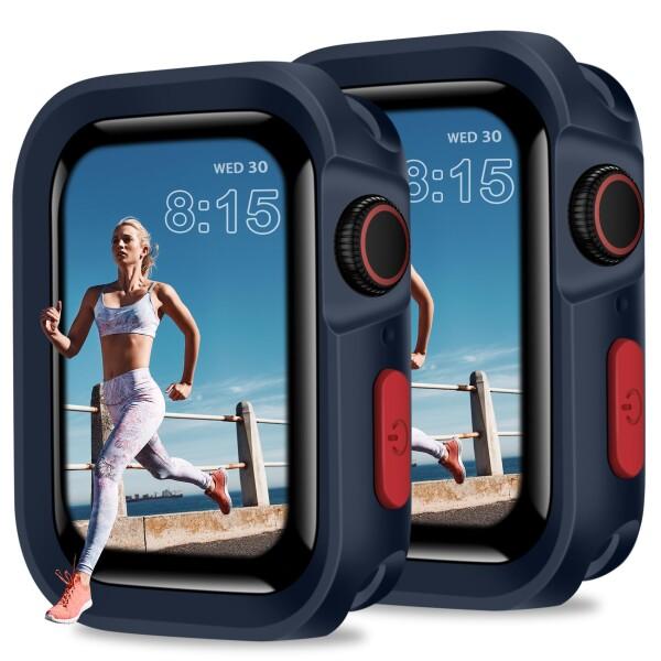 Handodo 2個セット Apple Watch ケース 44/45mm Series 9/8/7/6/5/4/SE/SE2対応 耐衝撃 アップルウォッチカバー 防水 TPU素材カバー 軽量 全面保護 女性男性と互換性のあるiWatch（...