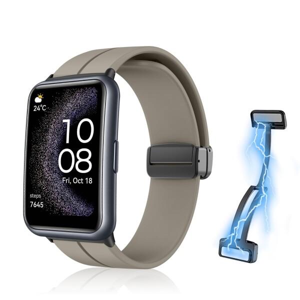 (RicYeel) 磁気付き シリコンバンド Huawei Watch Fit/Fit Special Edition 対応 バンド マグネット付き 装着簡単 スポーツバンド ストラップ 替えバンド 交換ベルト Huawei Watch F...