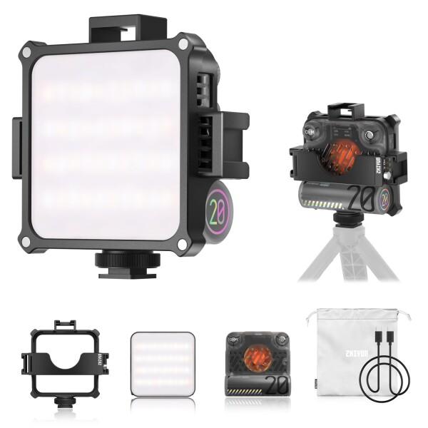 ZHIYUN FIVERAY M20 20W LED ビデオライト 小型 撮影用 2700K-6500K 無段階調光 充電式 手持ち照明ライト 自撮り撮影 YouTube 生放送 ビデオ録画「一年保証」商品コード：66079707057型番...