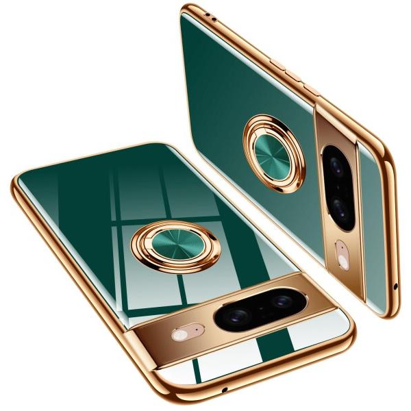 Cexitesuo For Pixel 8 ケース リング付き スタンド機能 耐衝撃 Pixel8 カバー 軽量 薄い ピクセル 8 ケース スマホケース TPU 擦り傷防止 落下防止 車載ホルダー対応 ストラップホール付き（グリーン）商品...