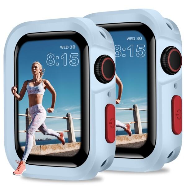 Handodo 2個セット Apple Watch ケース 44/45mm Series 9/8/7/6/5/4/SE/SE2対応 耐衝撃 アップルウォッチカバー 防水 TPU素材カバー 軽量 全面保護 女性男性と互換性のあるiWatch（...