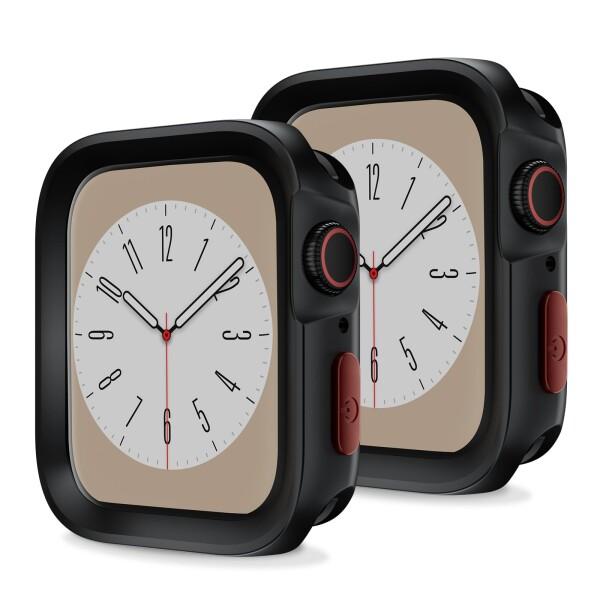 Handodo 2個セット Apple Watch ケース 44/45mm Series 9/8/7/6/5/4/SE/SE2対応 耐衝撃 アップルウォッチカバー 防水 TPU素材カバー 軽量 全面保護 女性男性と互換性のあるiWatch（...