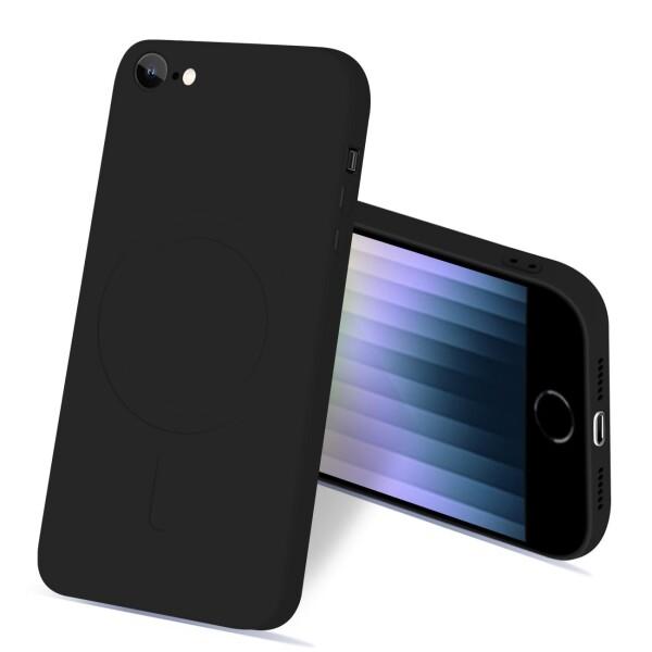 bjnosdv に適合する iPhoneSE3 / SE2 iPhone8 / 7 用 ケース MagSafe対応 ワイヤレス充電対応 シリコン 耐衝撃 アイフォンSE3 カバー 液体シリコーン スマホケース マット質感 柔軟 ストラップホ...