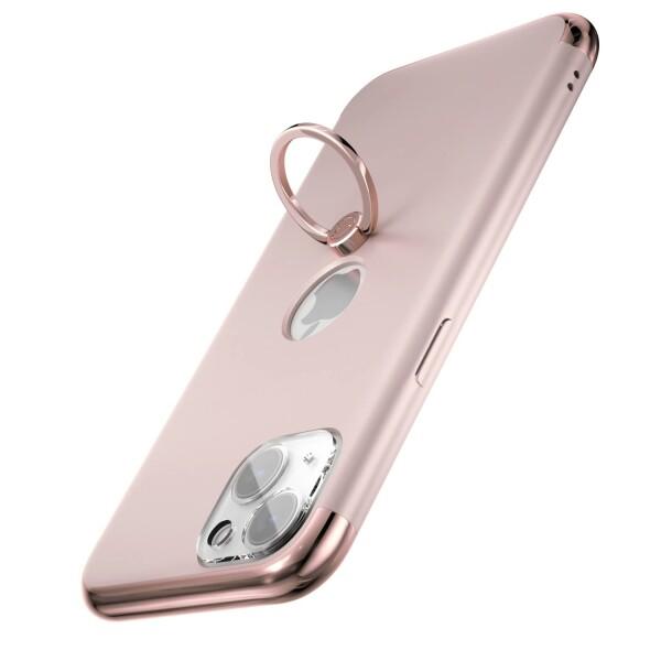 S Segoi Compatible with リング ケース iPhone14 ケース リング付き 3パーツ式 スタンド機能 衝撃防止 薄型 携帯カバー (ローズピンク)商品コード：66079708112型番：CASE14-SDSZHサイ...