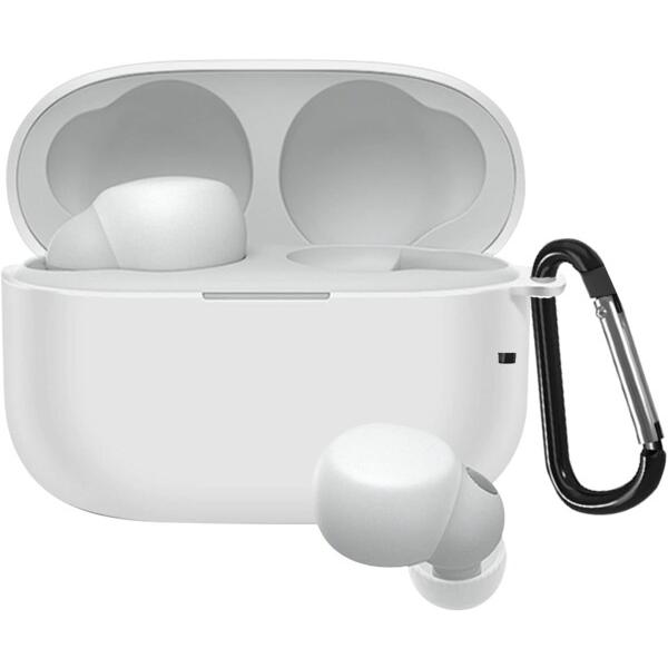 TOORQR For LinkBuds S WF-LS900N ケース カバー linkbuds s wf-ls900n シリコン素材 ケース 保護カバー 防水 防塵 落下防止 キズ防止 全面保護 軽量 カラビナ付き(ホワイト)商品コード：...