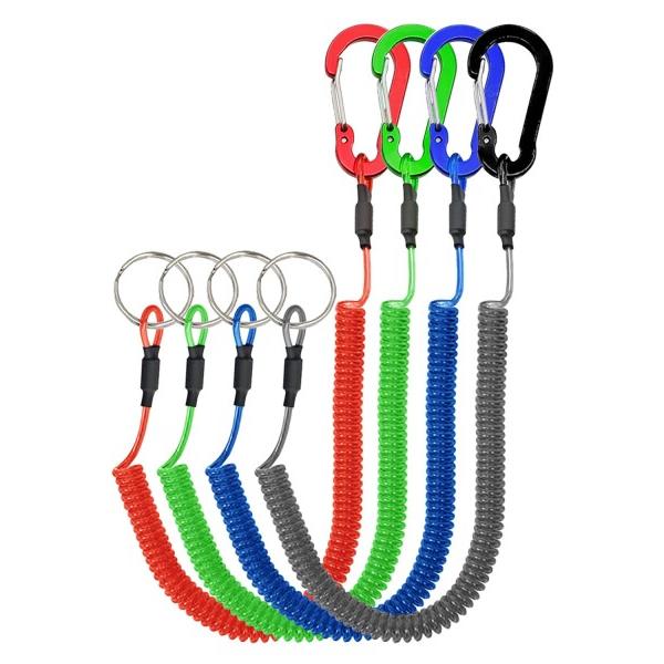 Lix&amp;Rix キーリール スパイラルコード カラビナ 最大安全強度6キロ 最大伸長1.5メートル 黒赤緑青4本セット商品コード：66079709330型番：Lix&amp;Rix-J-bdgrLR-4サイズ：150cmカラー：4本...
