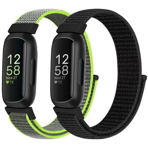 (Bcuckood) 時計バンド Fitbit Inspire 3/Inspire 2/Inspire HR/Inspire/Fitbit Ace 3/Ace 2 ナイロン スポーツループ 通気性 調節可能な交換用リストバンド ストラップ ...