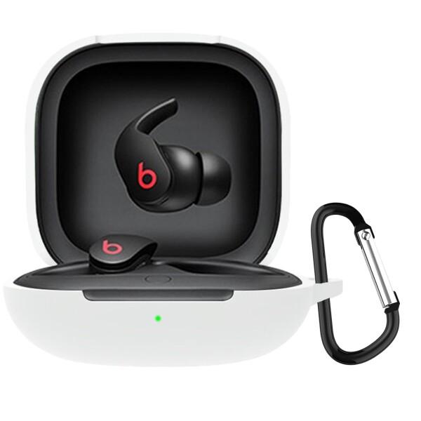 BUITFOU Beats Fit Pro ケース Beats Fit Pro 保護カバー Beats Fit Pro ケース 柔らかい シリコン製 落下防止 キズ防止 耐衝撃 防塵 軽量 装着充電可能 カラビナ付き 紛失防止(ホワイト)商...