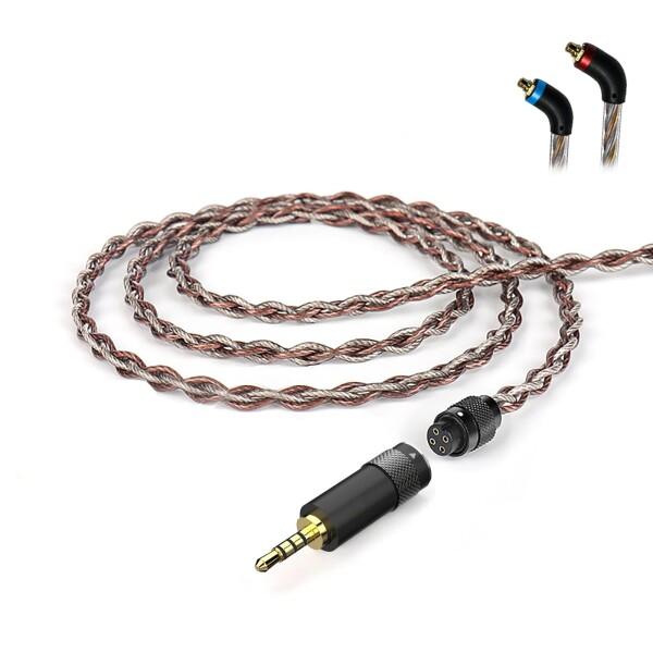 okcsc AS500 リケーブル MMCX ケーブル イヤホンケーブル 4芯 OFC 交換可能なプラグ SEシリーズ用 SE215/SE535/HA-FX850/HA-FX1100/HA-FD02などに適合する 3.5mm商品コード：66...