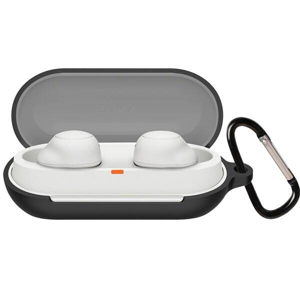 UIUIKA For SONY WF-C700N ケース ソニー WF-C700N 保護カバー 柔らかい シリコン製 ソニー WF-C700N ケース 落下防止 キズ防止 耐衝撃 防塵 軽量 装着充電可能 カラビナ付き 紛失防止(ブラック)...