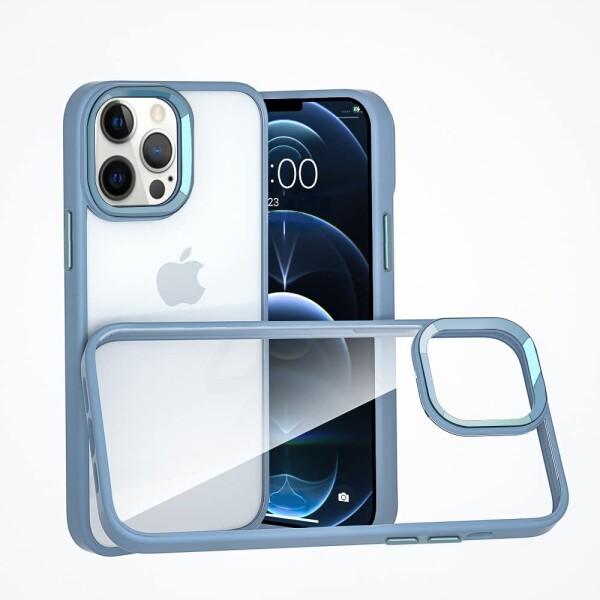 MuZiF iPhone 13 Pro 用 ケース クリア 薄型軽量 耐衝撃構造 全面保護 黄変防止 擦り傷防止 透明 PC 背面クリア アイフォン13 Pro 用 カバー クリアケース（iPhone 13 Pro,ブルー）商品コード：66...