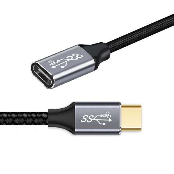 chenyang USB-C USB 3.1 Type-C オス - メス 延長データケーブル 10Gbps 100W スリーブ付き ノートパソコン用 携帯電話用 0.5m商品コード：66079711012型番：CY-UC-058-SL-0...
