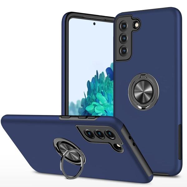JSCOMYAP Samsung Galaxy S22 5G 用ケース + ?化 ガラス フィルム リング付き スタンド機能 携帯ケース 耐衝撃 スマホカバー Case Cover サムスン ギャラクシーS22 SC-51C | SCG13...