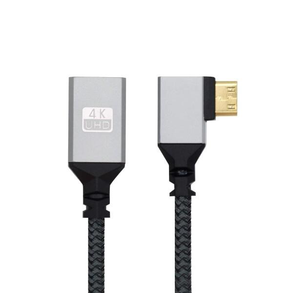 CY 4 KケーブルType-C MINI HDMI 1.4オス90度左角からHDMIメスDV MP 4カメラDCノートパソコンHDTV拡張ケーブル商品コード：66079711910型番：HX-HD-004-LE-HXカラー：Silver ...