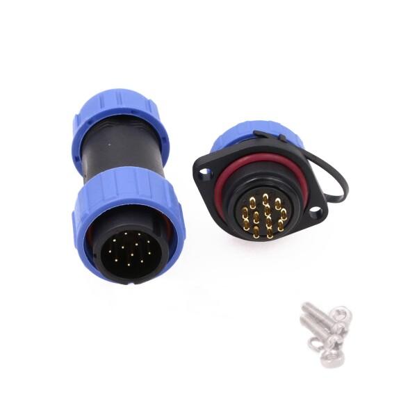 ZBLZGP SP21 12pin ねじパネルの台紙の産業コネクターは航空 5A 400V の太陽発電所のためのプラスチック男性ケーブルのプラグの女性のソケットの耐久のプラスチック青い貝の速い関係を防水します商品コード：6607971221...