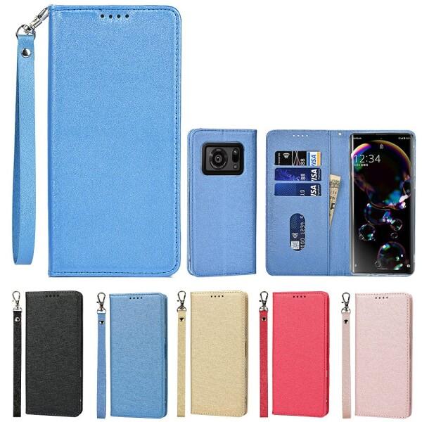 Eastwave for AQUOS R6 ケース docomo SH-51B / softbank 手帳型 Case for aquosR6 財布型 ストラップ付き PU皮革 明るい色 内蔵マグネット 携帯カバー カードポケット スタンド...