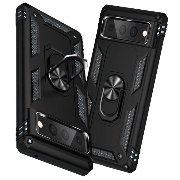 TMUJWS Google Pixel 7 Pro ケース リング 耐衝撃 衝撃吸収 傷防止 全面保護 カメラ保護 スタンド付き TPU+PCバンパー 指紋防止対策 グーグルピクセル7 pro ケース 6.7インチ 二重構造 360度回転 ...
