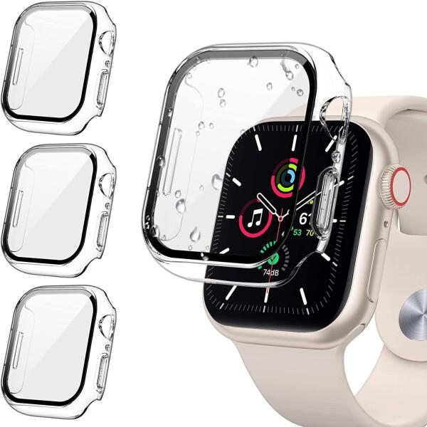 FALSAD Apple Watch カバー 46mm/42mm/44mm/40mm/45mm/41mm 対応アップルウォッチSe3/Se2/Se/Series11/10/9/8/7/6/5/4 、PC素材と強化ガラスフィルム一体型 保護ケ...