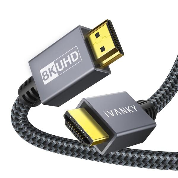 hdmi ケーブル8K 60Hz 2m iVANKY hdmi 2.1 cable TV など適用 ｈｄｍｉケーブル 4K(120Hz) eARC/48Gbps/UHD/HDR10+/3D/高速 イーサネット/HDCP2.3対応 hdmi ...