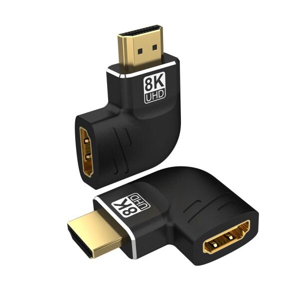 FDBRO HDMI L型 アダプター フラット 90度+270度 8K@60Hz 4K@120Hz オス-メス 右向きと左向き 変換アダプター PS4/PS5/HDTV/プロジェクター/Xbox/TV ボックス/ラップトップ/その他に対応...