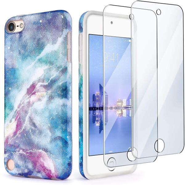 iPod Touch 第 7 世代ケース、2 スクリーンプロテクター付き、IDweel iPod Touch 6 iPod 5 ケース、スリム FIT アンチスクラッチフレキシブルソフト TPU バンパー保護ケース 2019 年リリース、ブ...