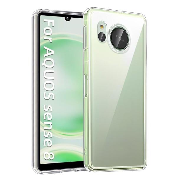 ZXZone For AQUOS sense8 ケース レンズ保護 透明 耐衝撃 衝撃吸収 防指紋 AQUOS Sense 8 SH-54D docomo/SHG11 au ケース 専用 TPU ストラップホール付 ソフト クリア カバー商...