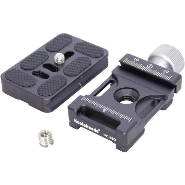 Koolehaodaアルミニウムクイックリリースプレートクランプ、38mm幅ダブテール+金属60mmユニバーサルクイックリリースプレートはArca-SwissStandardに適合商品コード：66079716581型番：DC-38Qカラー：...