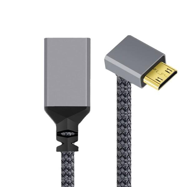 chenyang CY Mini HDMI - HDMIケーブル、Mini HDMI 1.4オス-HDMIメス 4K延長ケーブル 90度上向き。商品コード：66079716643型番：CY-HD-004-UPカラー：Mini-HDMIアップ...