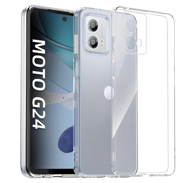 Kakuki For Moto G24 ケース Moto G04 クリア ソフトカバー ストラップホール付 透明TPU レンズ保護 薄型 指紋防止 黄変防止 落下防止 安心保護 軽量 全面保護カバー (Moto G24 対応)商品コード：6...