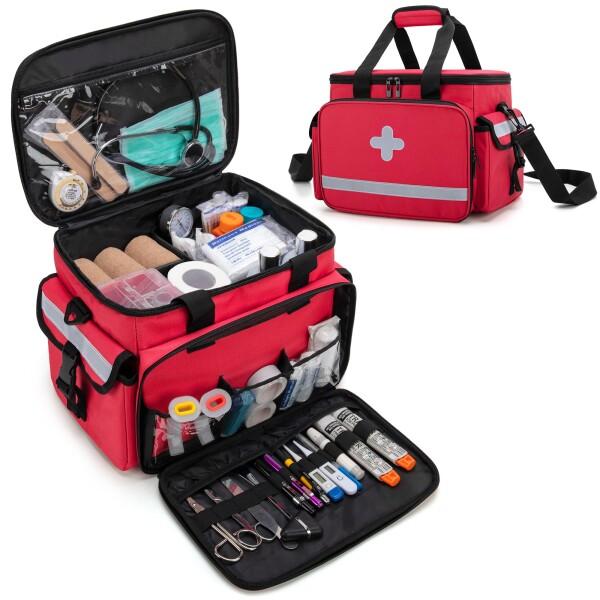 CURMIO メディカルバッグ 救急バッグ 家庭 学校 アウトドア スポーツ 部活 看護 応急処置（バッグのみ）赤 1個 (x 1)商品コード：66079716901型番：JPCR06502サイズ：1個 (x 1)カラー：赤整理整頓:仕切り...
