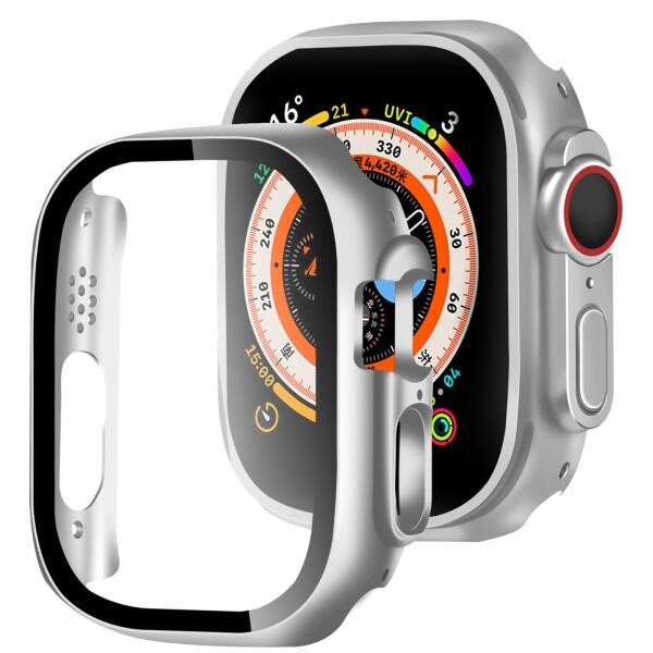 UIUIKA Apple Watch カバー Series Ultra2/Ultra（2023/2022） 49mm 対応 アップルウォッチ用 ケース 超薄型 PC+ガラス素材 一体型 Apple Watch ケース対応 全面保護 超薄型 ...