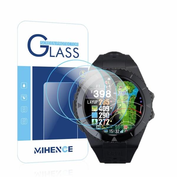 Mihence 保護フィルムに適用され ?Shot Navi EXCEEDS スマートウォッチ, 9H ガラス保護フィルム と互換性のある Shot Navi EXCEEDS GPSナビ ゴルフウォッチ (3枚入り)商品コード：660797...