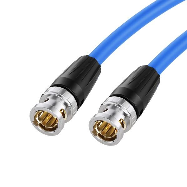 ZBLZGP 12G 75オームHD-SDIビデオ同軸ケーブルBNC オス-4K SmallHD AtomosモニターアレクサDSMC2ビデオカメラ用ライトアングルBNCオス (ストレート-ストレート, 青色, 1M)商品コード：66079...