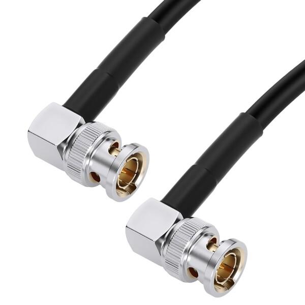 ZBLZGP 12G 75オームHD-SDIビデオ同軸ケーブルBNC オス-4K SmallHD AtomosモニターアレクサDSMC2ビデオカメラ用ライトアングルBNCオス (エルボーエルボー, 黒色, 1M)商品コード：66079717...