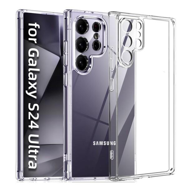 Kakuki For Galaxy S24 Ultra ケース TPU+PC 黄ばみ無し ギャラクシーS24Ultra SC-52E SCG26 クリアカバー ストラップホール付 レンズ保護 米軍MIL規格取得 耐衝撃 落下防止 軽量 透明...