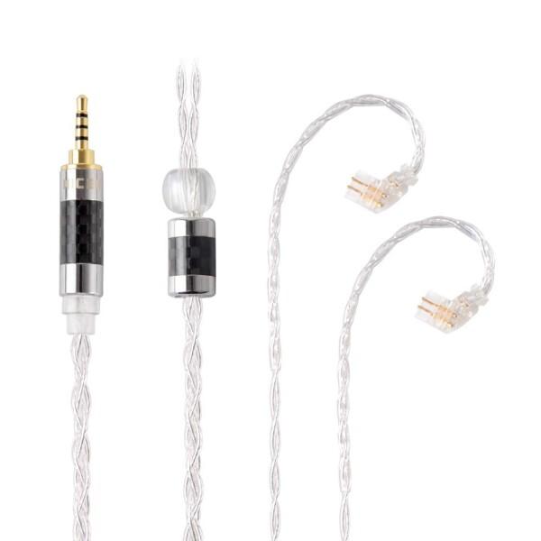 NICEHCK LitzPS 4n 純銀 イヤホンケーブル qdc 2Pin 2.5mm 金属製プラグ 着脱式 柔らかい アップグレードケーブル 4極 1.2m DIYイヤホンのアクセサリ 音質改善 高級交換用ケーブル ハイエンドケーブルq...