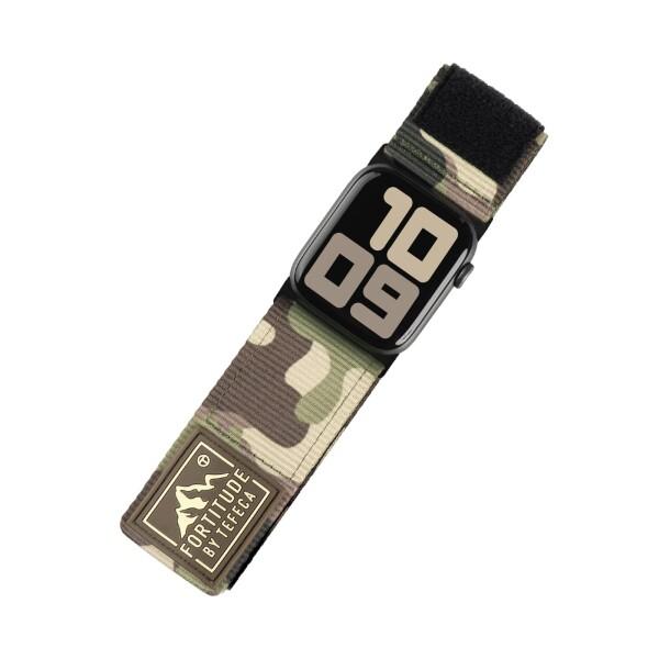 (Tefeca) Fortitude シリーズ バンド コンパチブル と Apple Watch と対応していますンド アップルウォッチ バンドUltra/Ultra 2/10/9/8/7/6/SE/5/4に対応(いカモフラージュナイロン,...