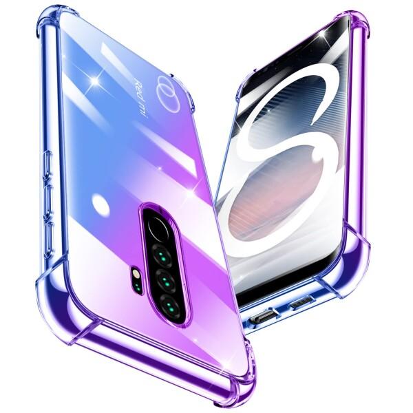 PNEWQNE Xiaomi Redmi Note 8 Pro 用ケース(2019) グラデーション クリア 全面保護カバー 耐衝撃 衝撃吸収 tpu 耐震 ソフト軽量 薄型 落下防止 米軍MIL規格 透明 耐久 ストラップホール付き 黄変...