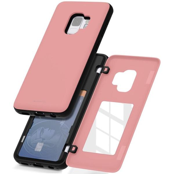 Goospery Galaxy S9 (2018) ケース 背面 カード 収納 マグネット式 バンパー カバー (ピンク) S9-MDB-PNK商品コード：66079718431型番：S9-MDB-PNKカラー：ピンク【カード収納】 カード...