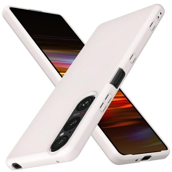 TLOMPLO 対応 Xperia 1 V 用の ケース シリコン 薄型 tpu スリム 磨り表面 指紋防止 カバー 柔らかい裏地 SO-51D/SOG10 ケース 耐衝撃 米軍MIL規格 ワイヤレス充電対応ストラップホール付き 黄ばみなし...