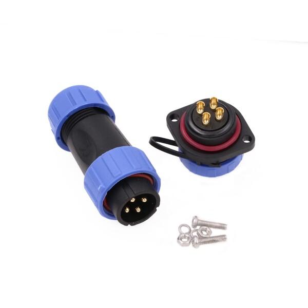 ZBLZGP SP21 4 Pin の航空円形の防水コネクター 30A 産業通された男性ケーブルのプラグおよび女性のねじ取り付けのソケット屋内屋外 LED の照明のための金張りされた黄銅 11AWG商品コード：66079719087型番：S...