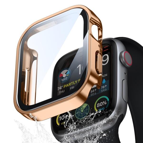 UIUIKA Apple Watch カバー Series 9/8/7 45mm 対応 アップルウォッチ用 ケース 防水 一体型 新デザイン 3D直角エッジ Apple Watch ケース対応 全面保護 超薄型 装着簡単 耐衝撃 高透過率 ...