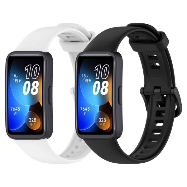 ［RuenTech］対応Huawei band 10/band 9/band 9 NFC/band 8/band 8 NFC バンド 通気性ベルト 柔軟なシリコン 調節可能 簡単取付 軽量 交換ベルト 男女通用 多色選択 2pack (2p...