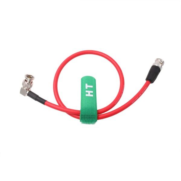 HangTon ソニーアレクサDSMC2カメラBlackmagic SmallHD Atomosモニター用12G SDI生4K 60pビデオケーブル直角ストレートBNC 75オーム同軸シールド (50cm、レッド)商品コード：6607971...