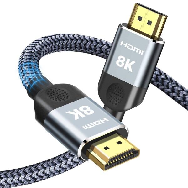 8K HDMI ケーブル 3M HDMI 2.1規格 8K@60Hz 4K@120Hz/144Hz超高速48Gbps高耐久 ナイロン編み ハイスピード 7680x4320p UHD HDR HDCP eARC 3Dイーサネット ARC 3重...