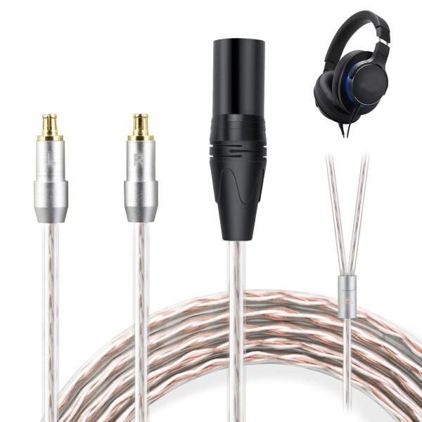 okcsc JBX ヘッドホンケーブル A2DC リケーブル イヤホン・ヘッドホン用 Audio-Technica用 ATH-ADX5000・ESW950・SR9・AP2000TI・ATH-AWAS・ATH-WP900に適合 OFC 4芯 ...
