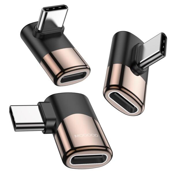 MOGOOD USB C 90 度アダプター 3-in-1 USB C エクステンダー直角 あえんごうきん 40Gbps高速伝送 100W/5A急速充電 8K@60Hz映像出力 3種類の異なるタイプのセット Steam Deck、Switc...