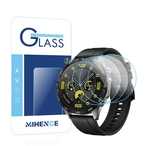 Mihence 保護フィルムに適用され GT 4 46mm スマートウォッチ, 9H ガラス保護フィルム と互換性のある Huawei Watch GT 4 46mm スマートウォッチ(3枚入り)商品コード：66079720465型番：00...