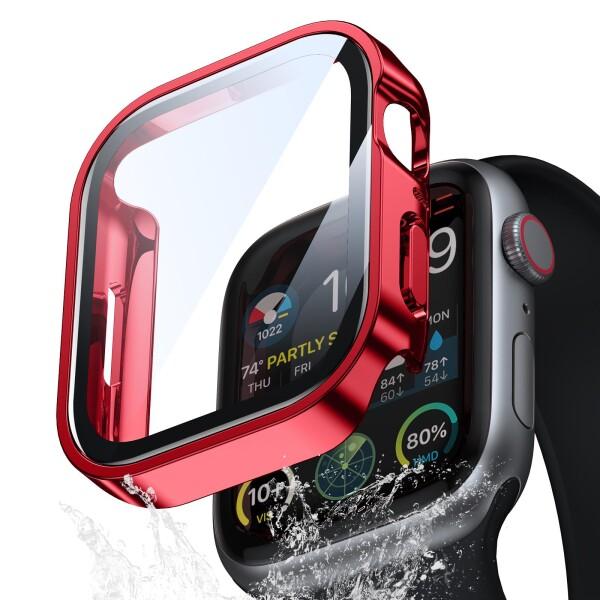 UIUIKA Apple Watch カバー Series 9/8/7 41mm 対応 アップルウォッチ用 ケース 防水 一体型 新デザイン 3D直角エッジ Apple Watch ケース対応 全面保護 超薄型 装着簡単 耐衝撃 高透過率 ...