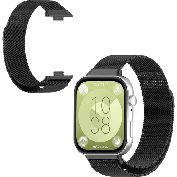 (NOUKAJU) For HUAWEI WATCH FIT 4 / 4 Pro/FIT 3 用 バンド 交換バンド ステンレス留め金製 無段階調節可能 通気 メッシュ 金屬ベルト 通気 軽量、快適、耐久性、防水性 防汗 男女兼用 工具不要...